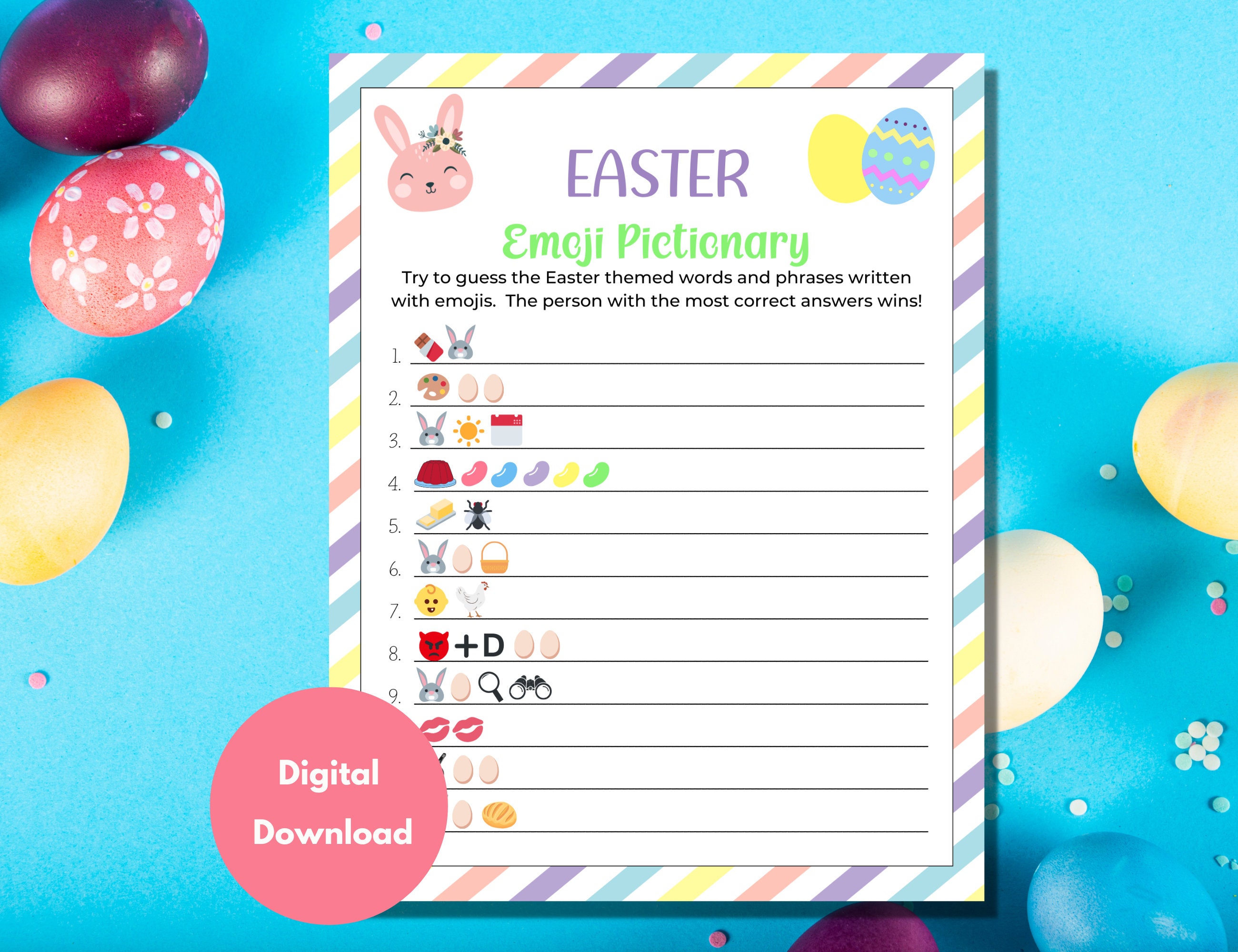Easter Emoji Pictionary | Easter Emoji Game | Easter Games | Easter ...