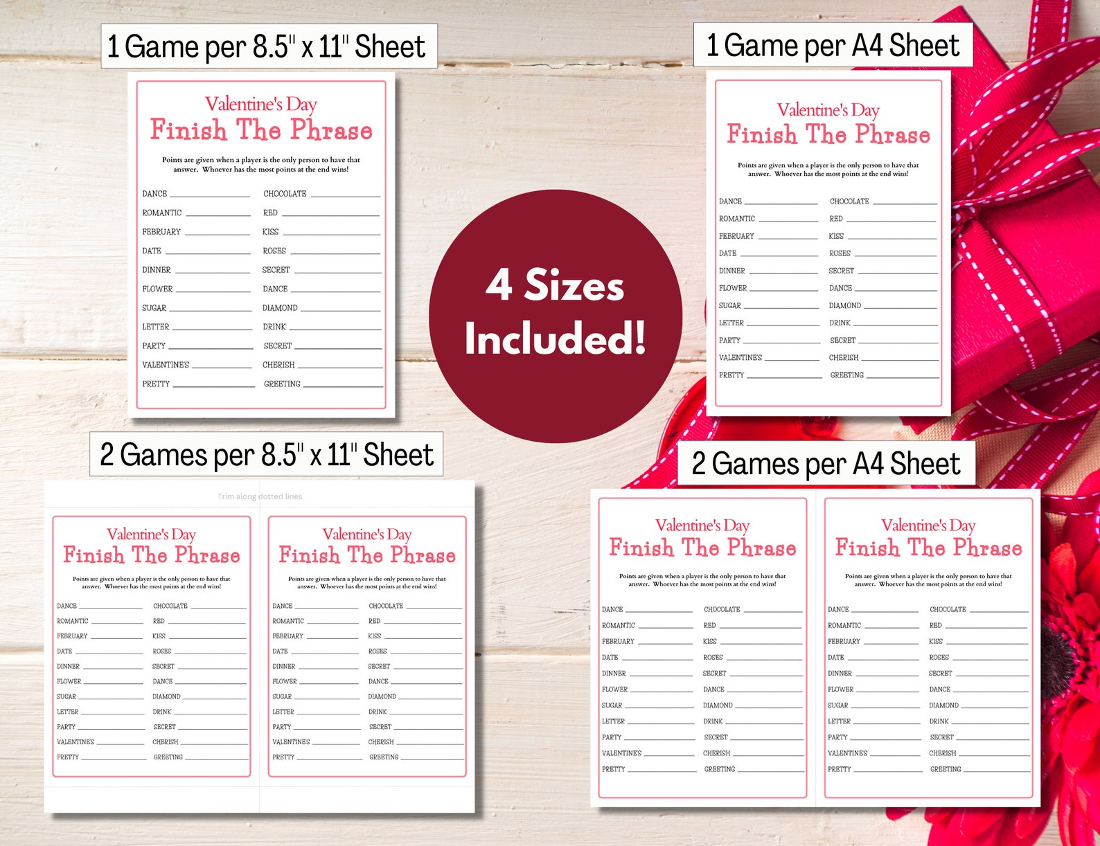 Valentines Day Finish the Phrase Game, Fill in the Blank, Valentines ...