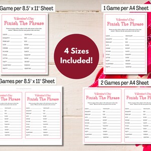 Valentines Day Finish the Phrase Game, Fill in the Blank, Valentines ...
