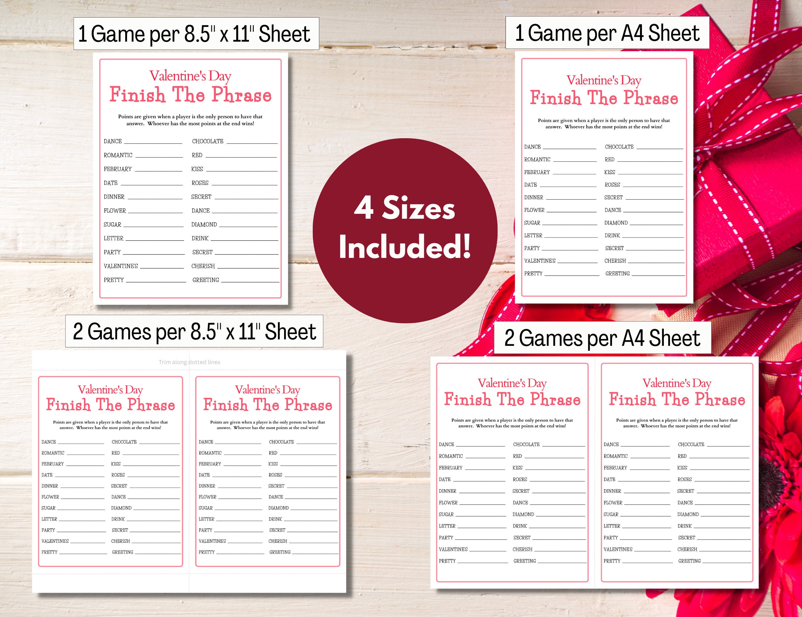 Valentines Day Finish the Phrase Game, Fill in the Blank, Valentines ...