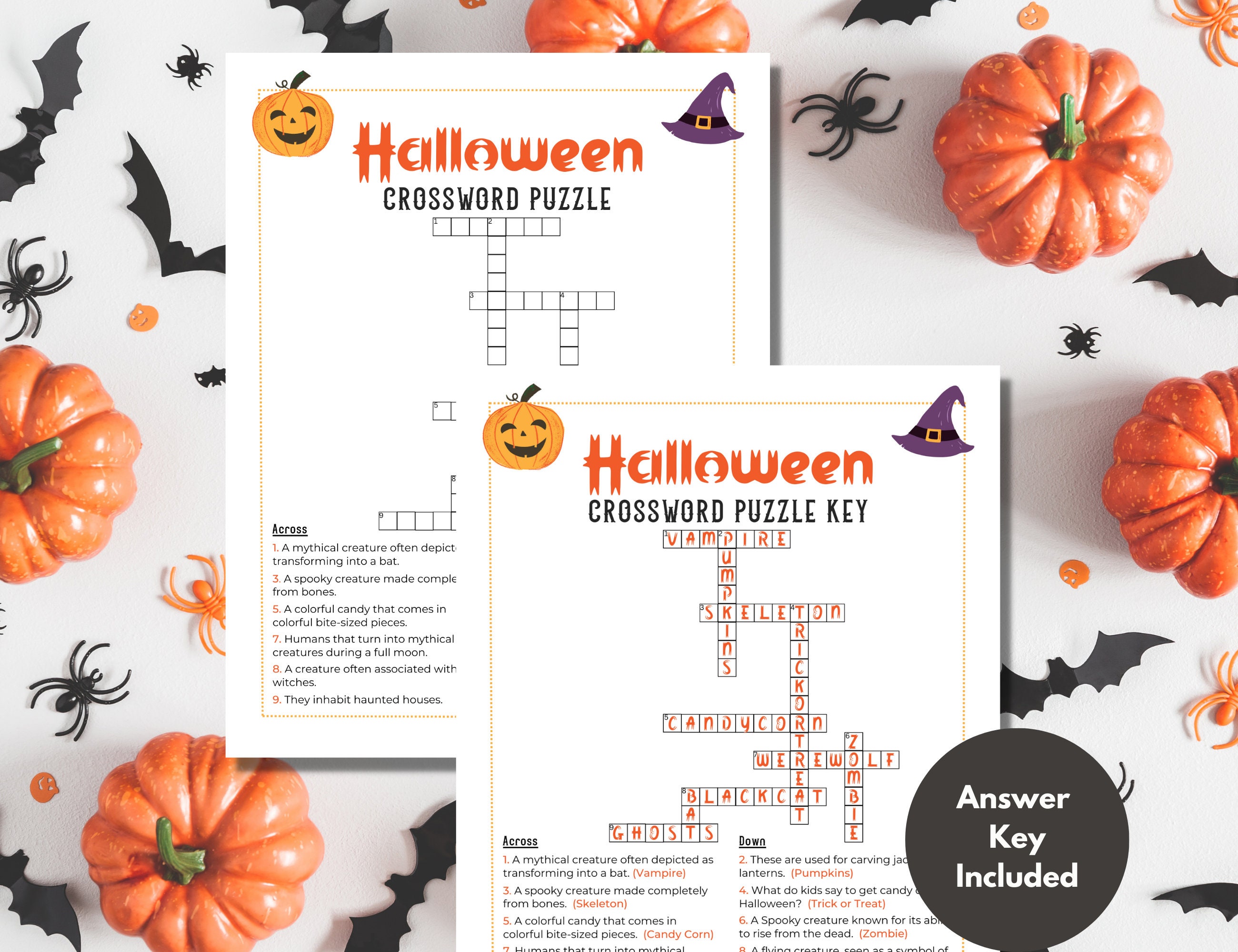 Halloween Crossword Puzzle | Halloween Word Puzzle | Halloween Games ...