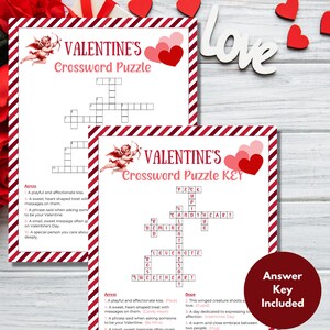 Valentines Crossword Puzzle | Christmas Word Puzzle | Valentines Games ...