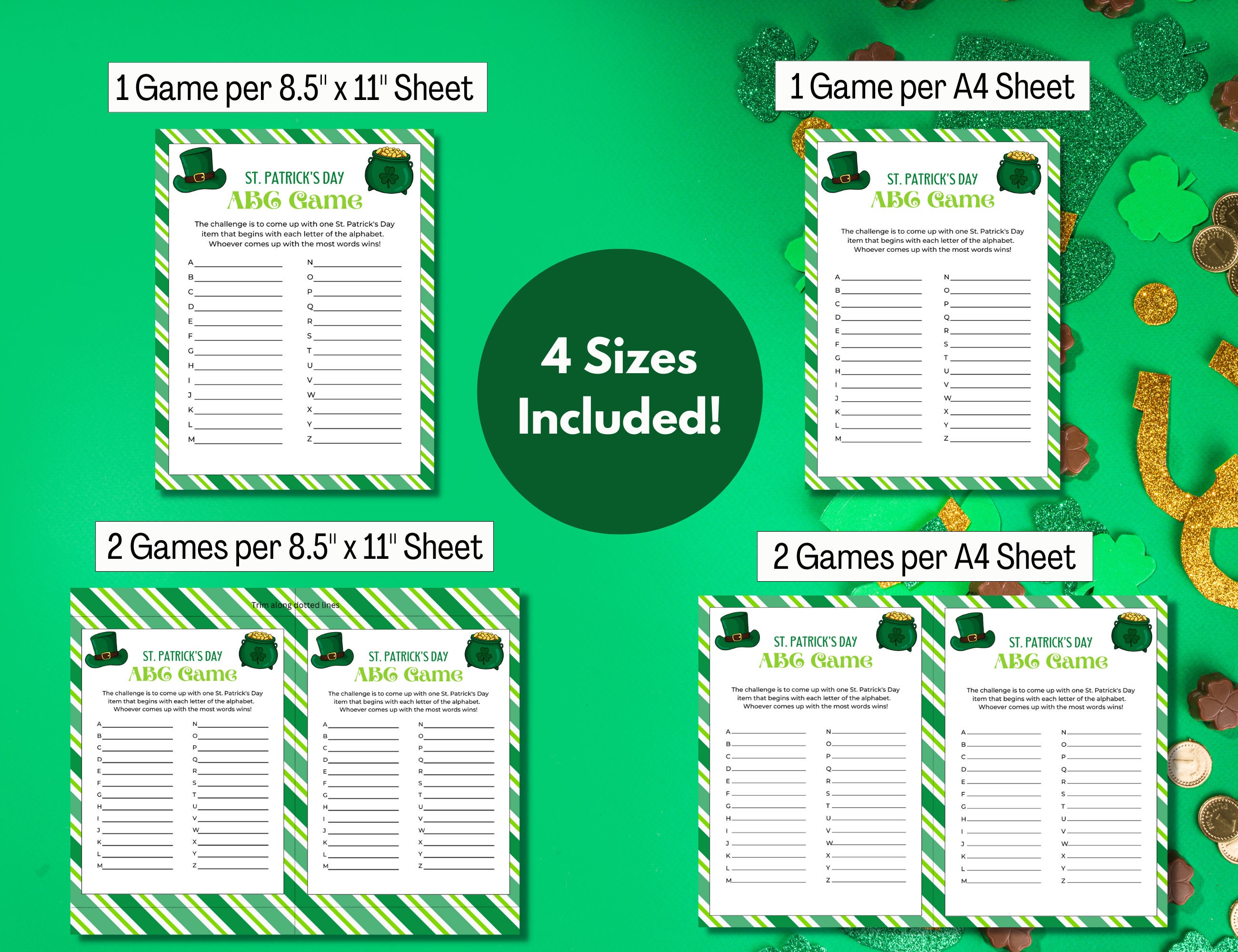 St Patrick's Day ABC Game, A-Z Race Game, Alphabet Game, St Patrick's ...