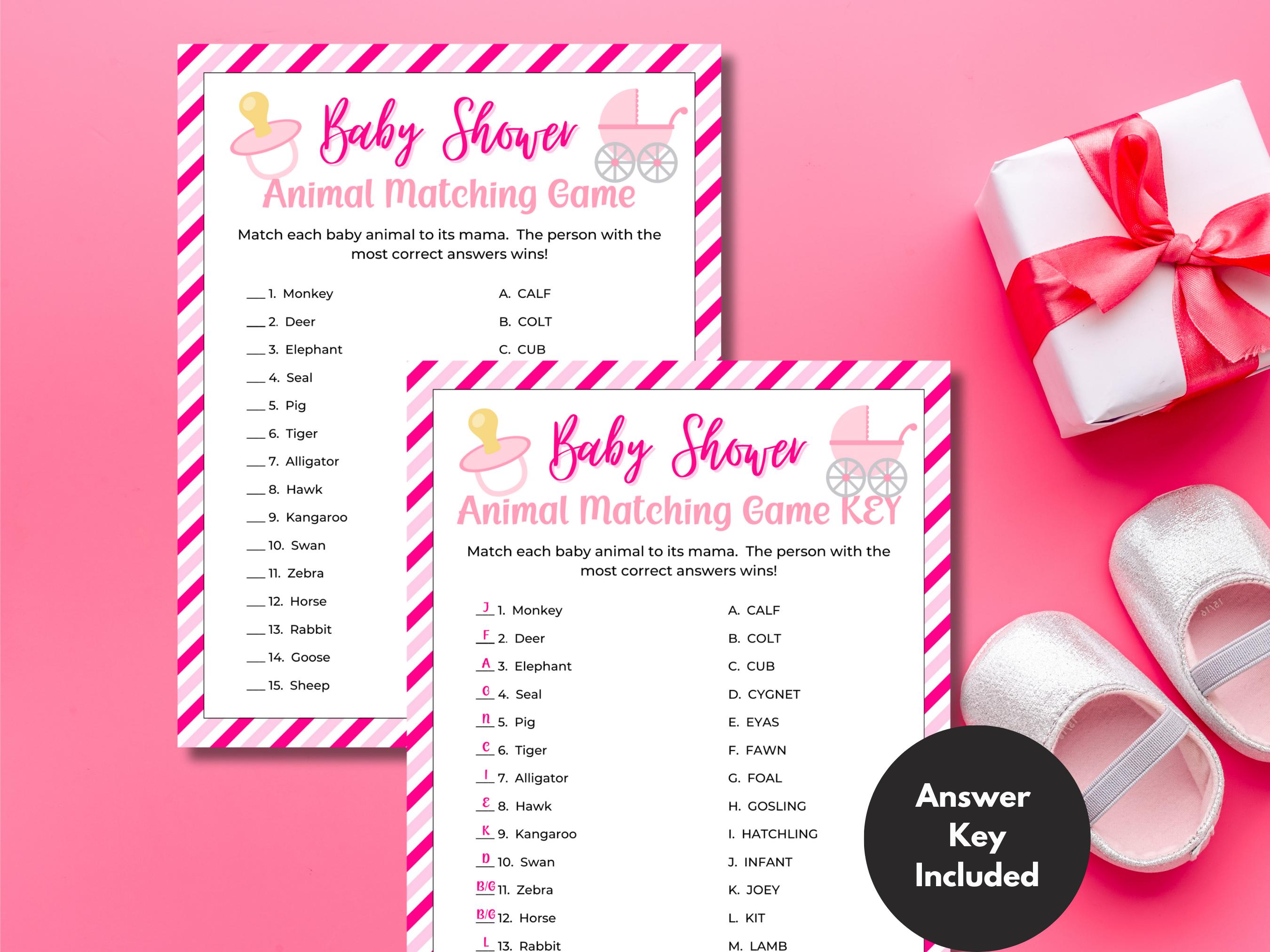 Baby Animal Game Baby Shower | Baby Animal Match | Printable Baby ...