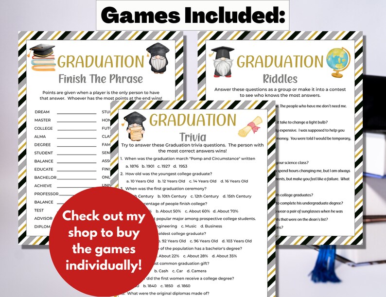 2024 Graduation Games Graduation Party College Graduation High School ...
