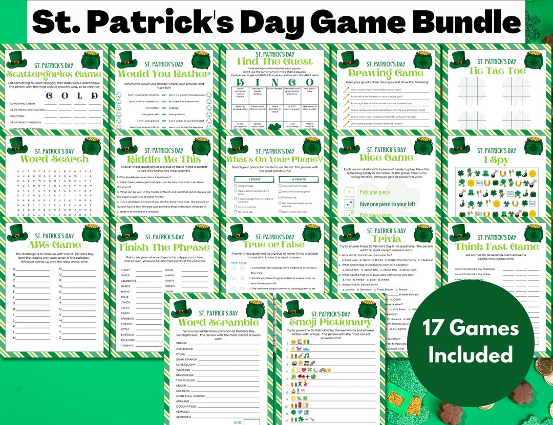 St Patrick's Day Games Bundle, St Patrick's Day Activities, St Patrick ...