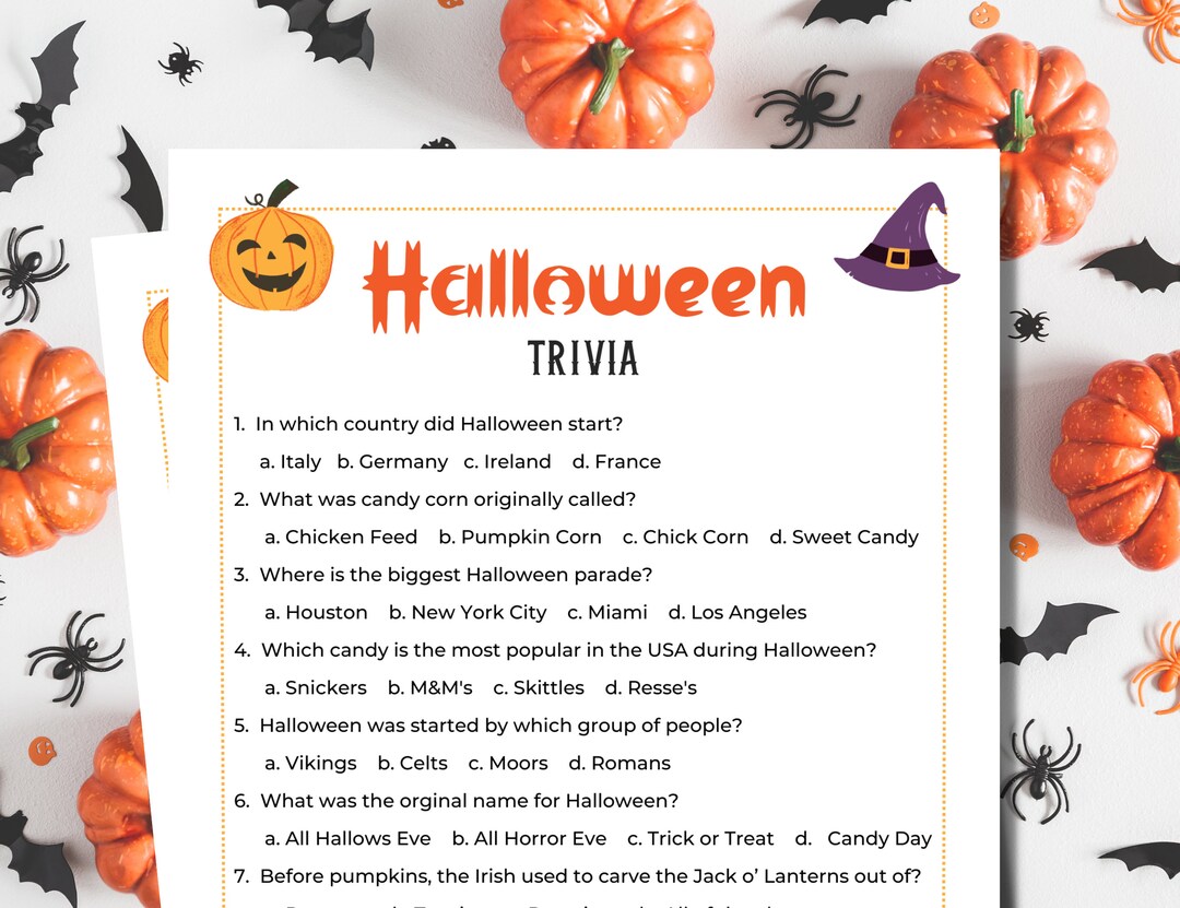 Halloween Trivia Game | Halloween Games | Family Games | Printable ...