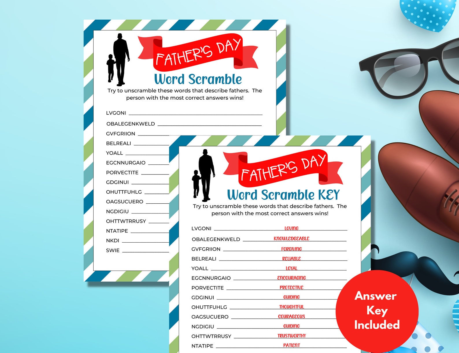 Fathers Day Word Scramble Game | Fathers Day Unscramble Game | Fathers ...