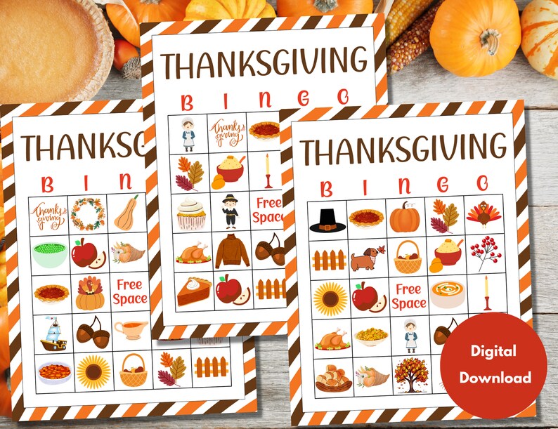 Thanksgiving Bingo | Friendsgiving Bingo | Thanksgiving Games | Family ...