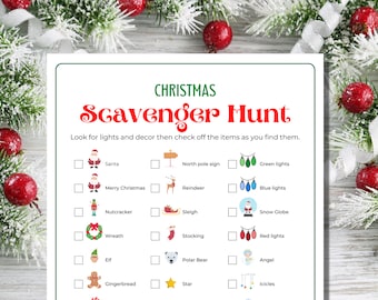 Outdoor Christmas Scavenger Hunt Printable Holiday Lights - Etsy