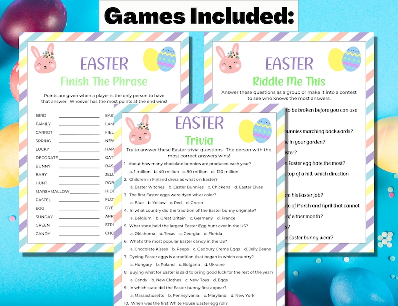 Easter Game Bundle | Easter Activities | Easter Games | Printable Games ...