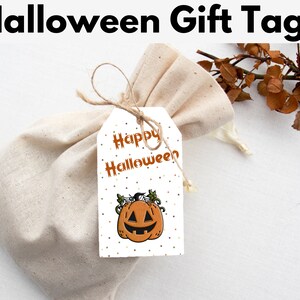 Halloween Treat Tags, Halloween Party Favor Tag, Printable Halloween ...