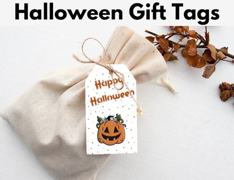 Halloween Treat Tags, Halloween Party Favor Tag, Printable Halloween ...