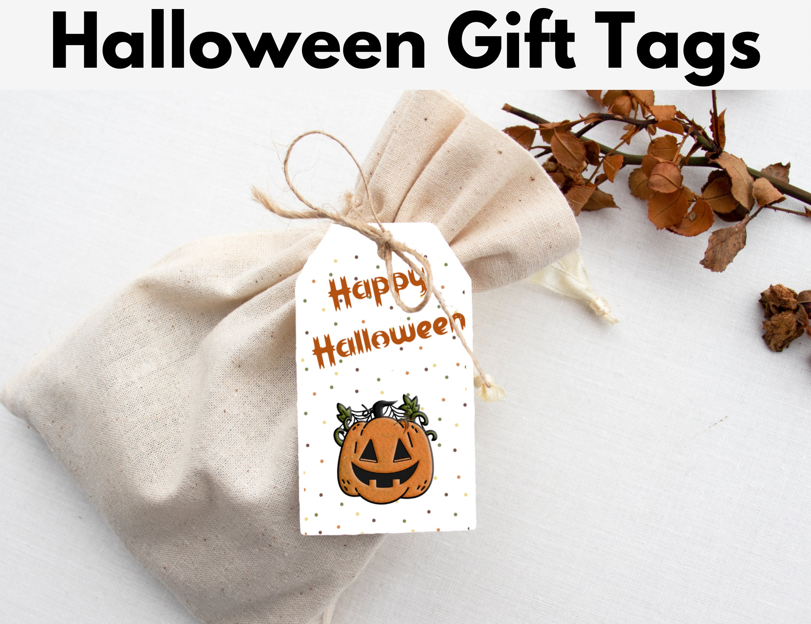 Halloween Treat Tags, Halloween Party Favor Tag, Printable Halloween ...