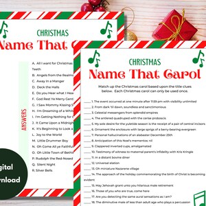 Name That Christmas Carol Game Christmas Song Game Christmas - Etsy