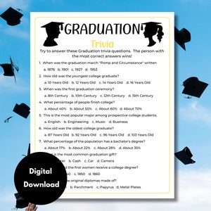 Graduation Trivia Game | 2024 Graduation Games | Graduation Party ...
