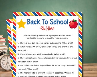 Back to School Riddle Me This Classroom Games Elementary Games Middle ...
