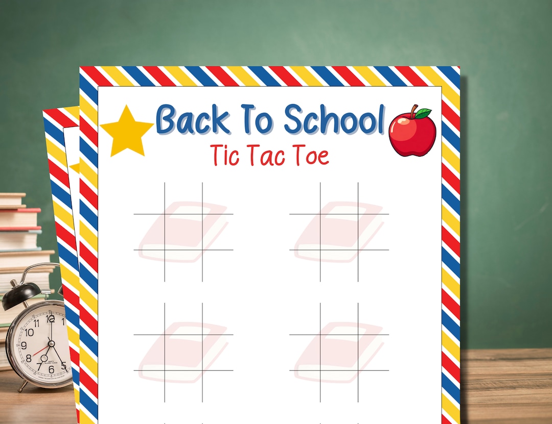 Back to School Tic Tac Toe Game | Back to School Games | First Day of ...