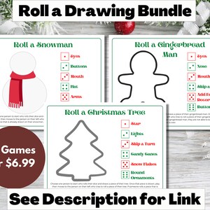 Roll a Snowman, Dice Game, Christmas Drawing Game, Printable Christmas ...