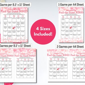 Valentines Day Find the Guest Bingo, Ice Breaker Game, Mix & Mingle ...
