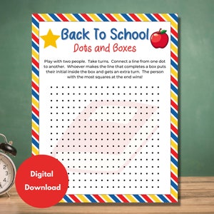 Back to School Dots and Boxes | Kids Game | Back to School Games ...