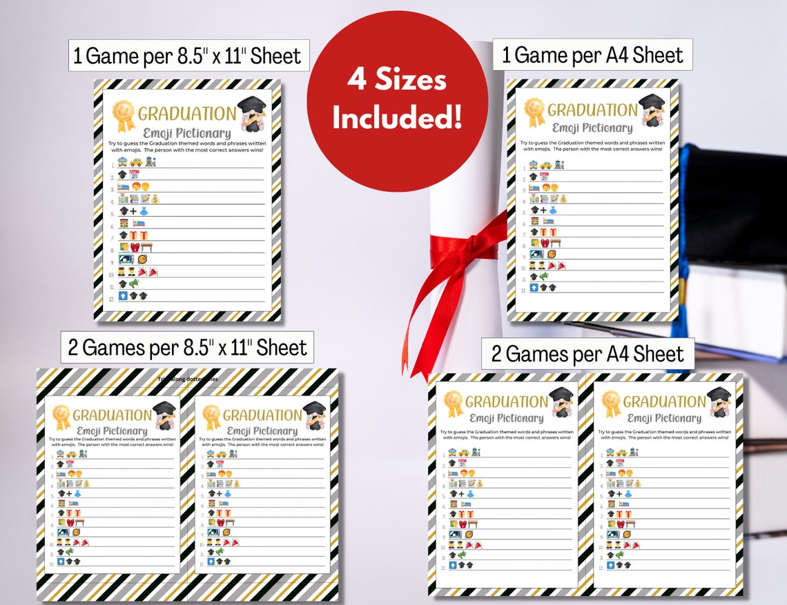 Graduation Emoji Pictionary Graduation Emoji Game 2024 Graduation Games ...