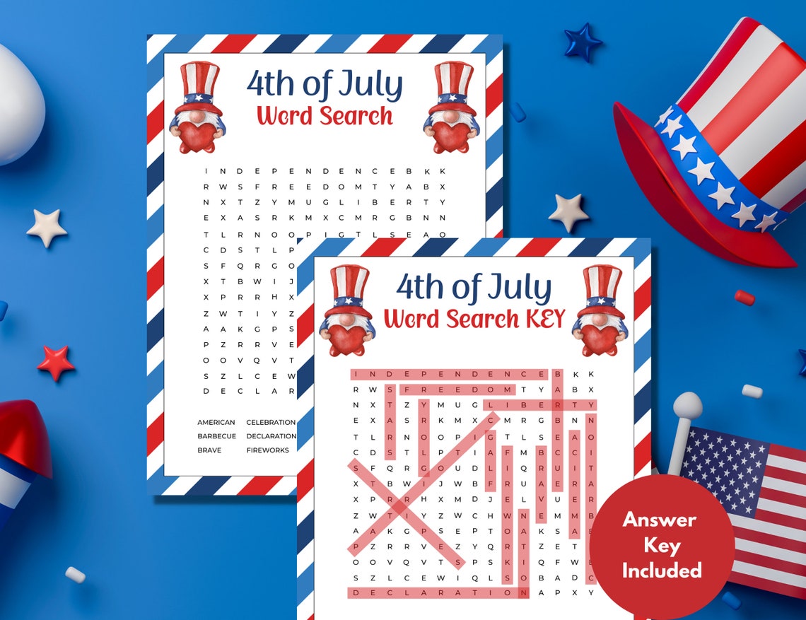 4th of July Word Search | 4th of July Word Puzzle | 4th of July Games ...