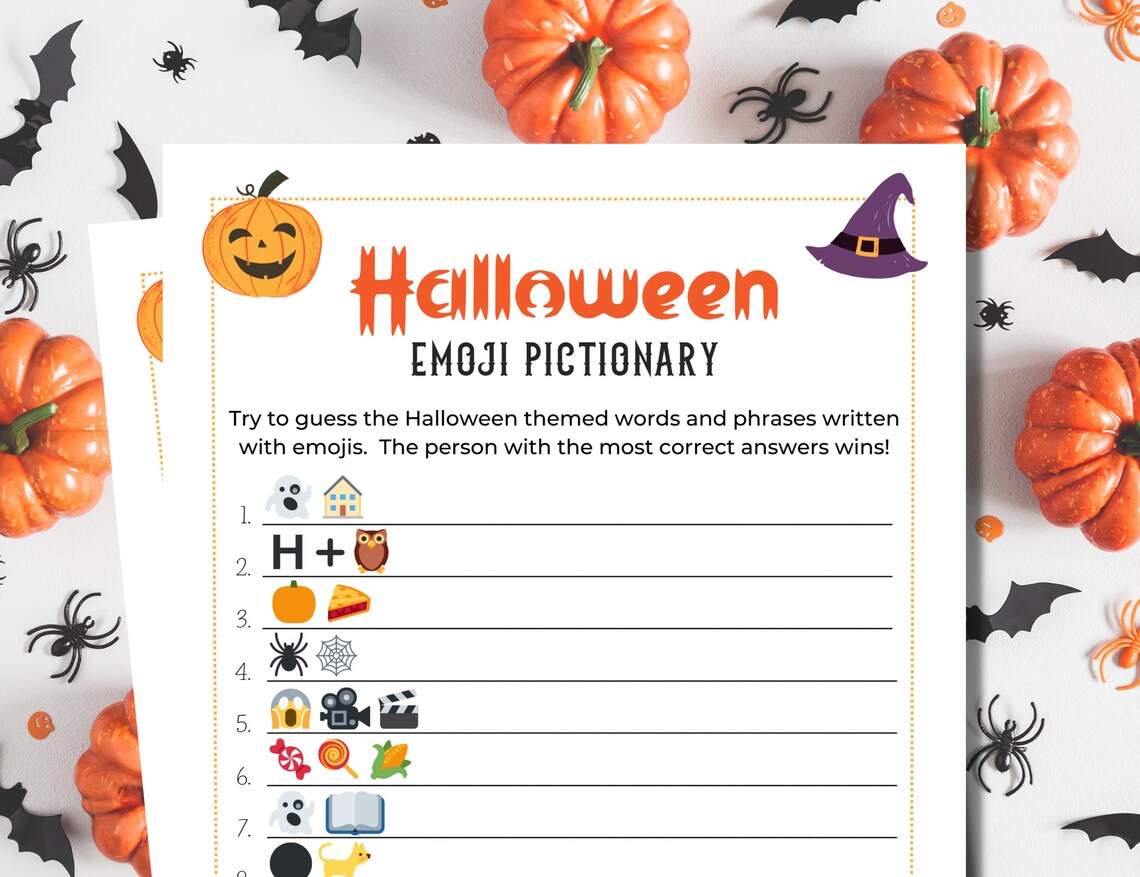 Halloween Emoji Pictionary | Halloween Emoji Game | Halloween Games ...