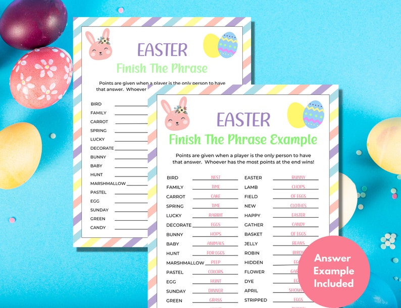 Easter Finish the Phrase | Fill in the Blank | Easter Games | Easter ...