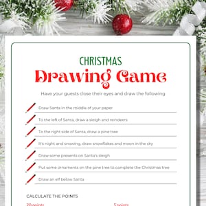 Christmas Games, Christmas Drawing Game, Printable Christmas Games ...