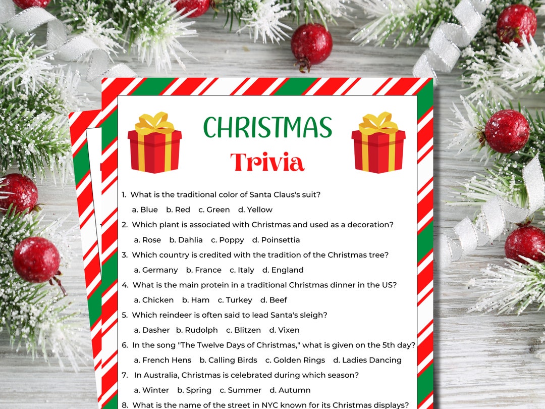 Christmas Trivia Game | Christmas Games | Family Games | Printable ...