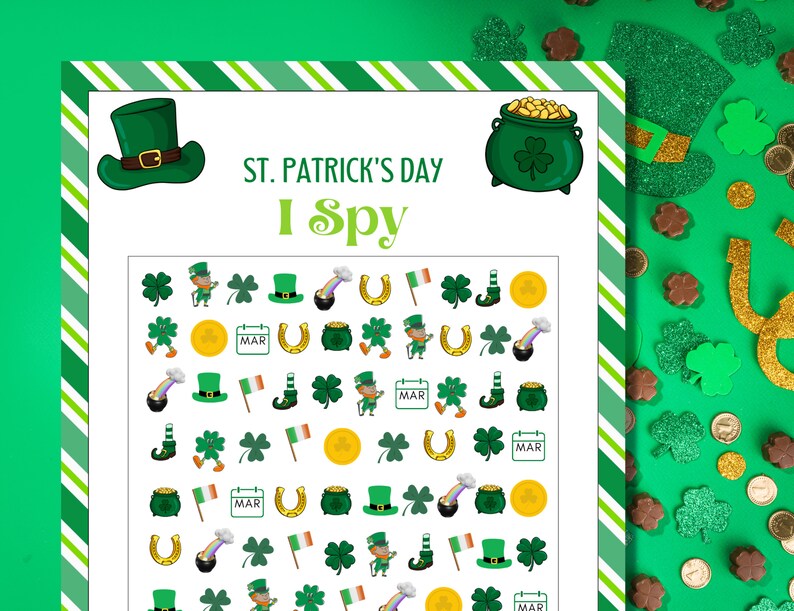St Patrick's Day I Spy Game, Look and Find Game, St Patrick's Day Games ...
