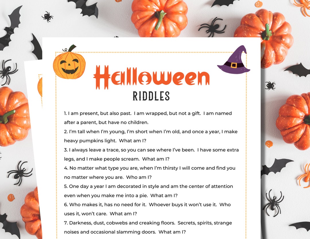 Halloween Riddle Game | Halloween Party Game | Halloween Riddle Me This ...