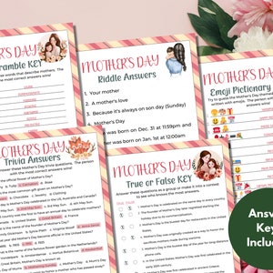 Mothers Day Games | Mothers Day Party Game | Mothers Day Game Bundle ...