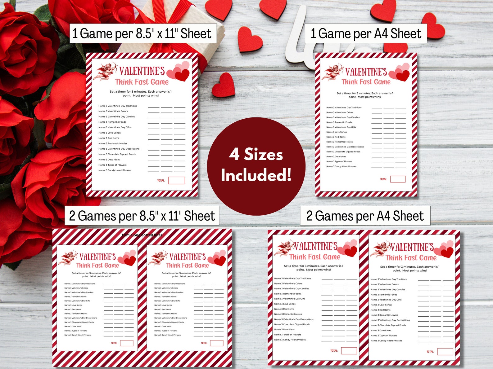 Valentines Day Think Fast Game | Valentines Day Games | Valentines ...