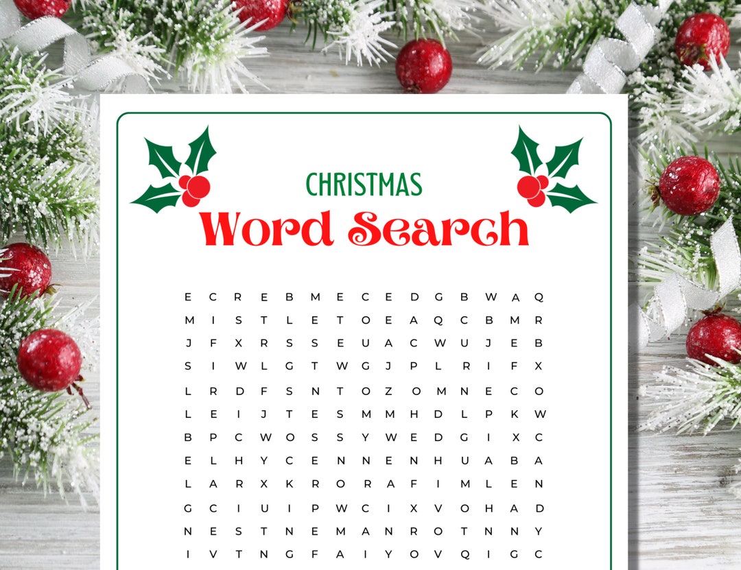 Christmas Games, Christmas Word Search, Word Game, Printable Christmas ...