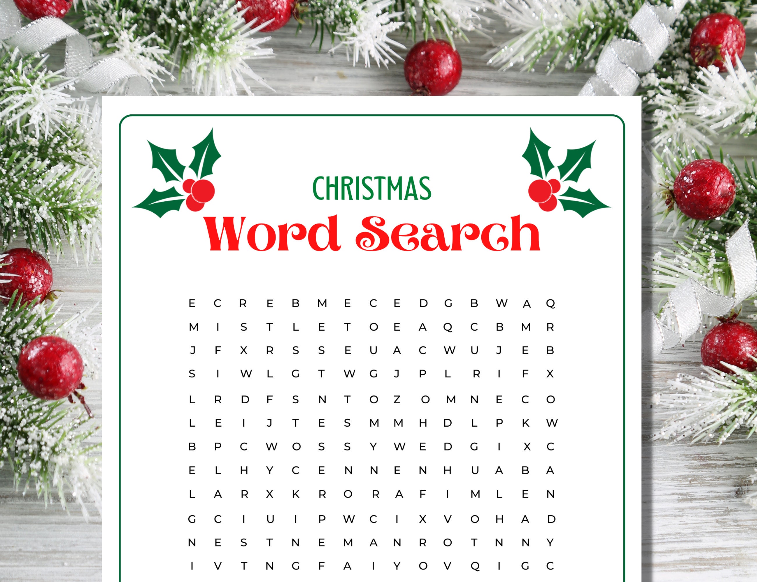 Christmas Games, Christmas Word Search, Word Game, Printable Christmas ...