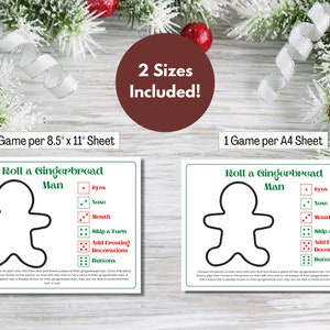 Roll a Gingerbread Man, Dice Game, Christmas Drawing Game, Printable ...