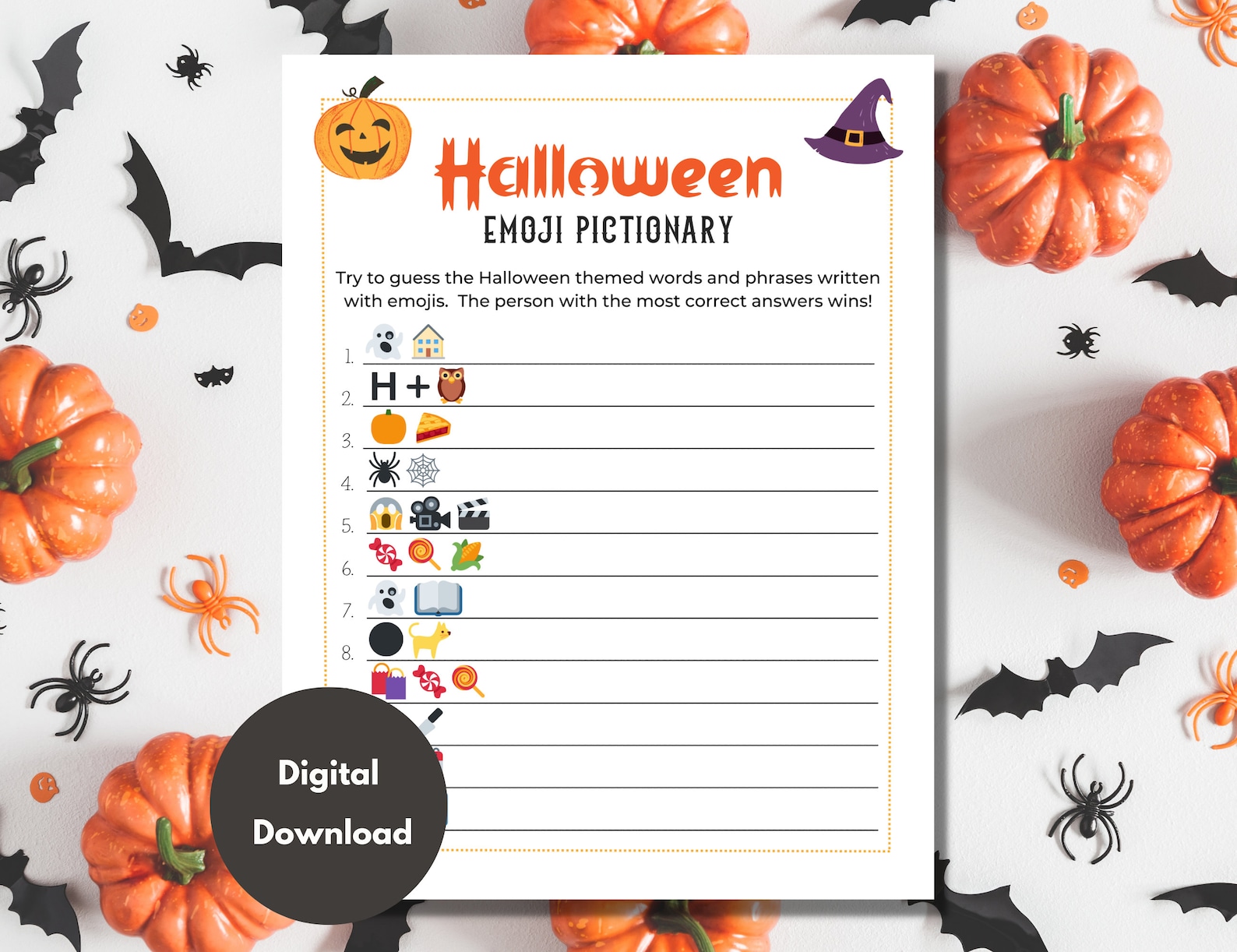 Halloween Emoji Pictionary | Halloween Emoji Game | Halloween Games ...
