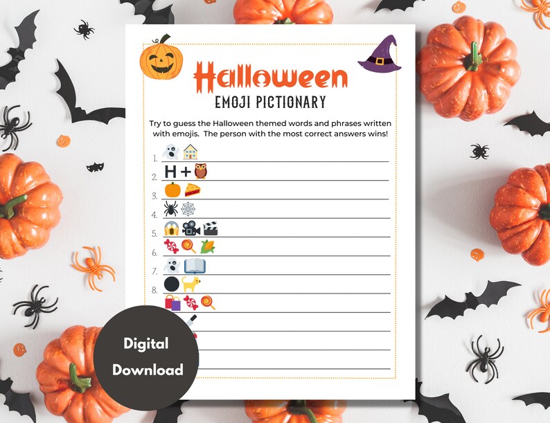 Halloween Emoji Pictionary | Halloween Emoji Game | Halloween Games ...