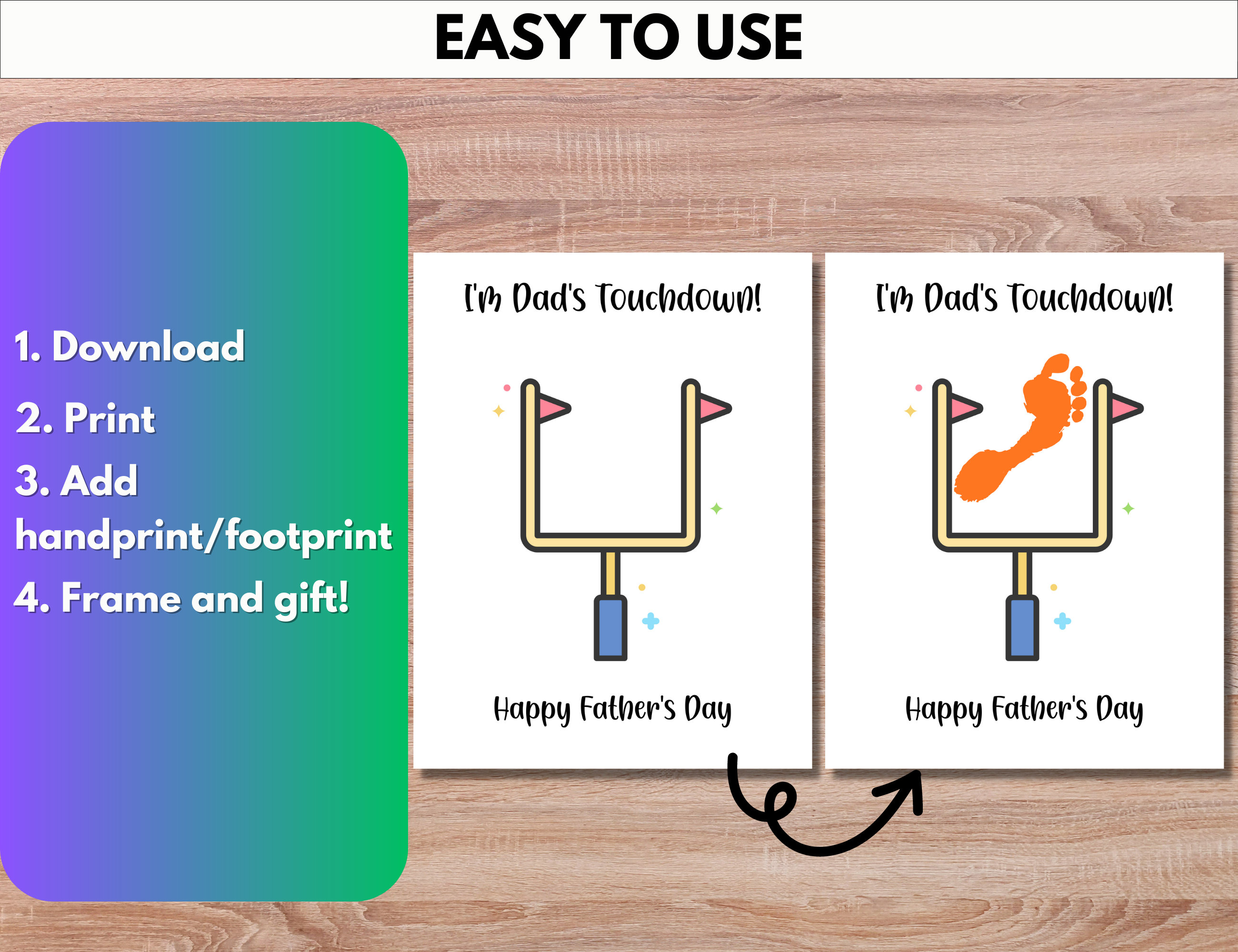 Father's Day Handprint Craft Father's Day Craft Father's Day Sport ...