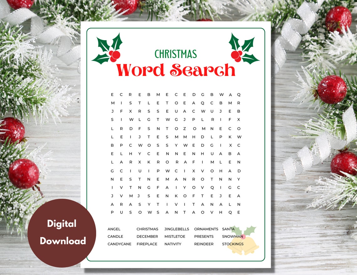 Christmas Games, Christmas Word Search, Word Game, Printable Christmas ...