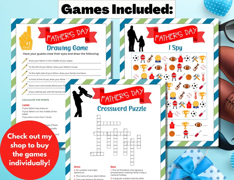 Fathers Day Games | Fathers Day Party Game | Fathers Day Game Bundle ...