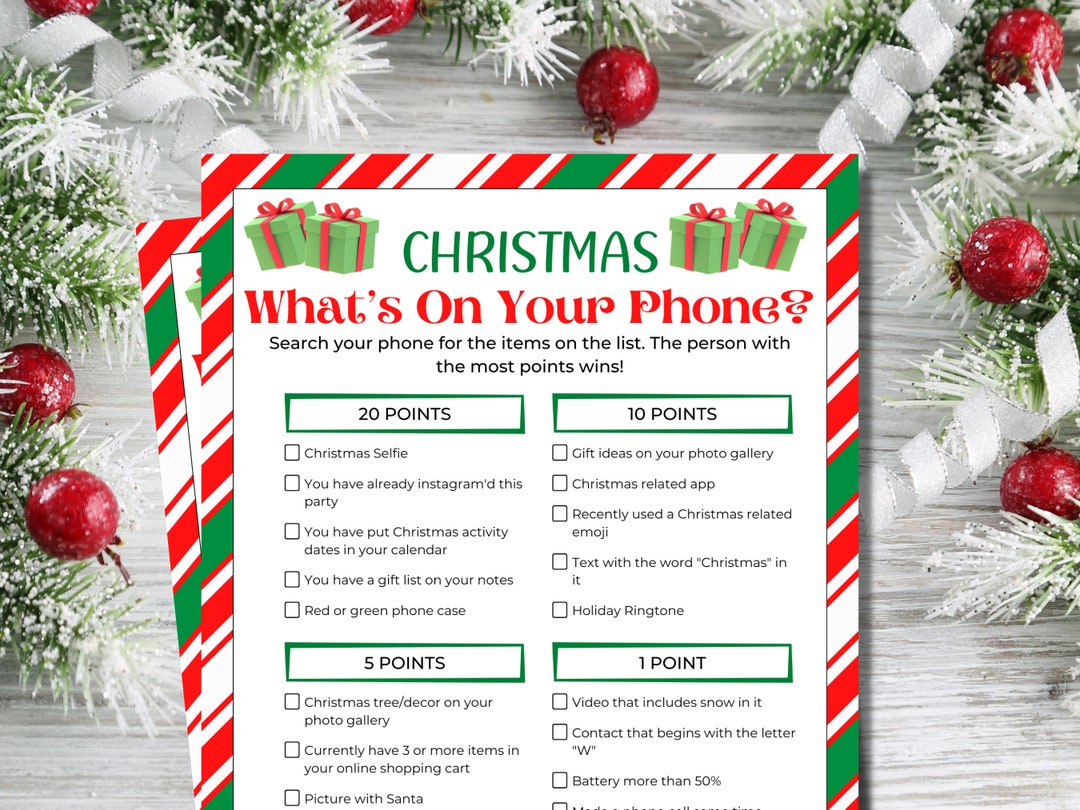 Christmas What's on Your Phone Game | Ice Breaker Game | Christmas ...