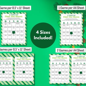 St Patrick's Day Find the Guest Bingo, Ice Breaker Game, Mix & Mingle ...