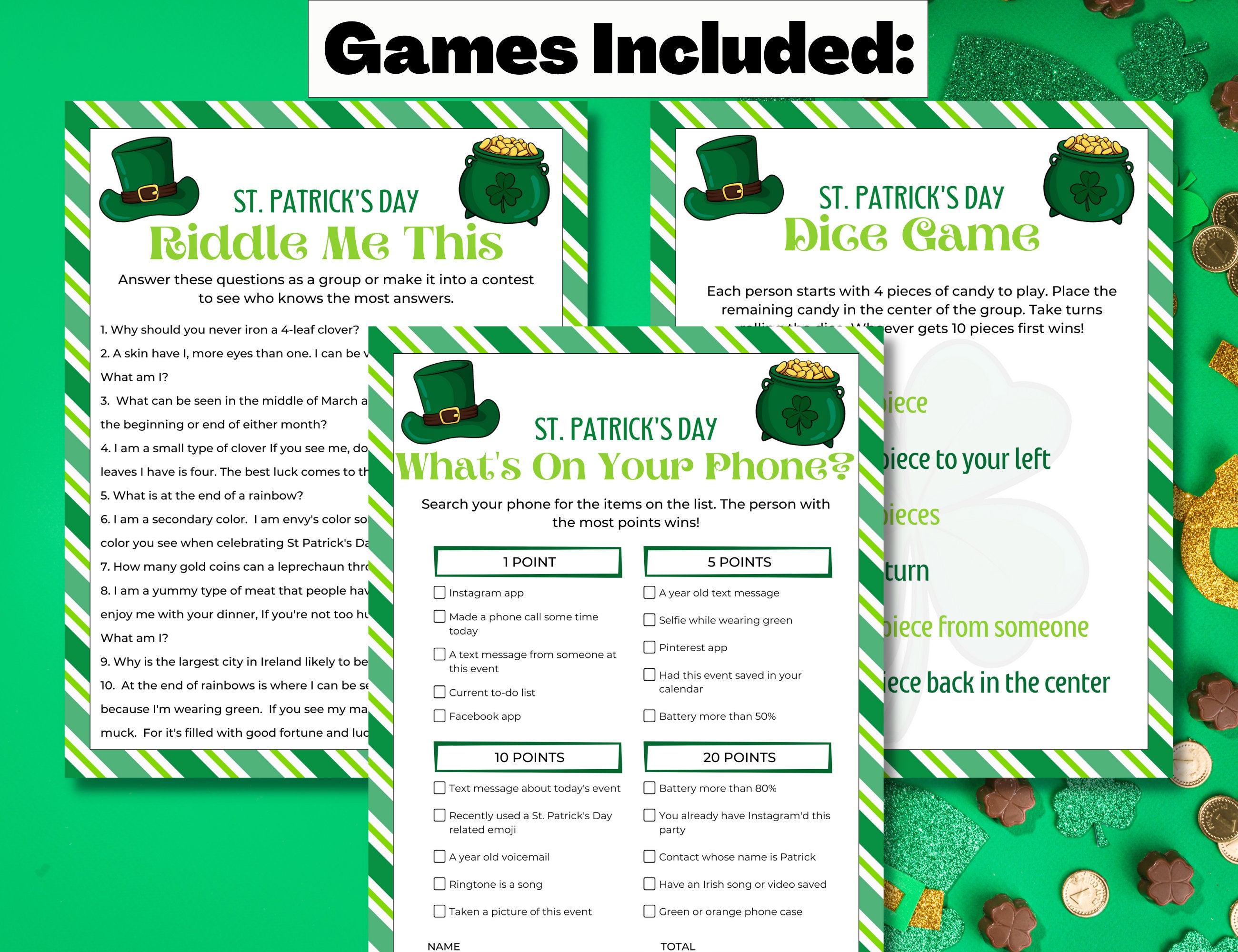 St Patrick's Day Games Bundle, St Patrick's Day Activities, St Patrick ...