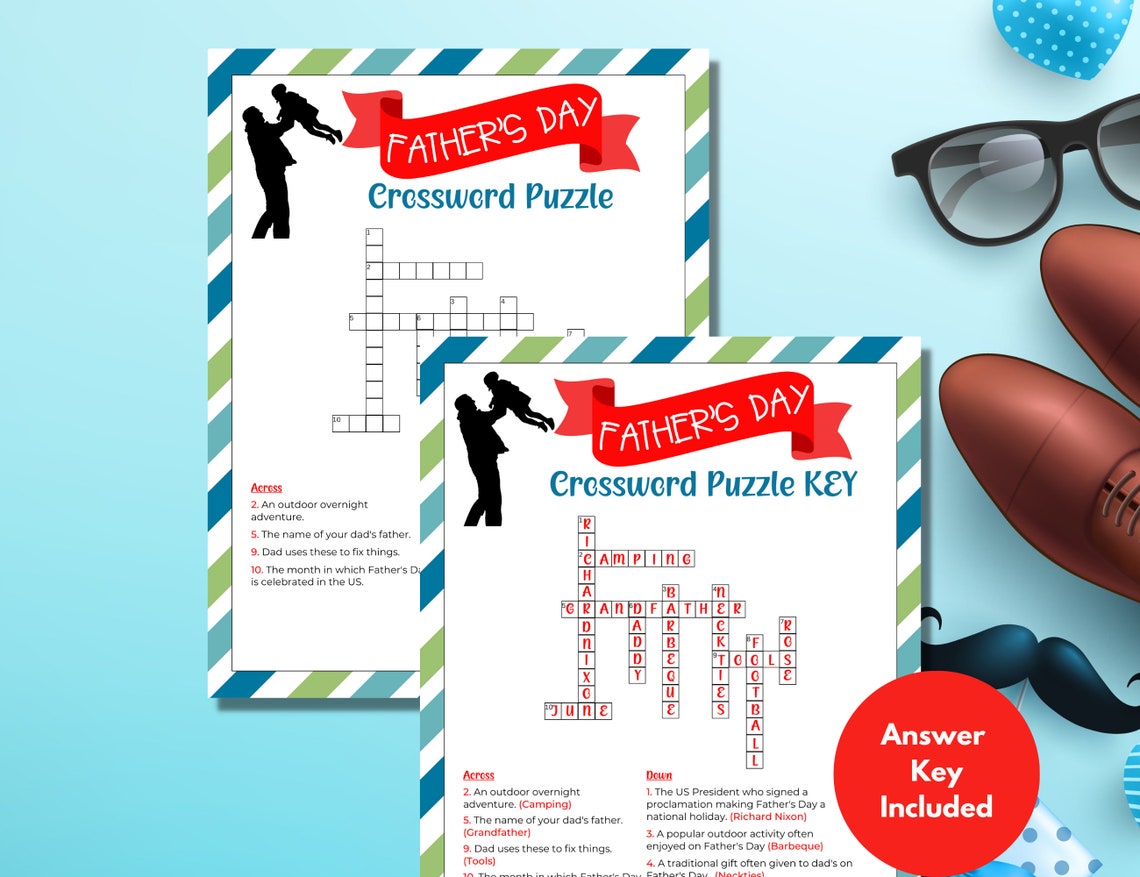 Fathers Day Crossword Puzzle | Fathers Day Word Puzzle | Fathers Day ...