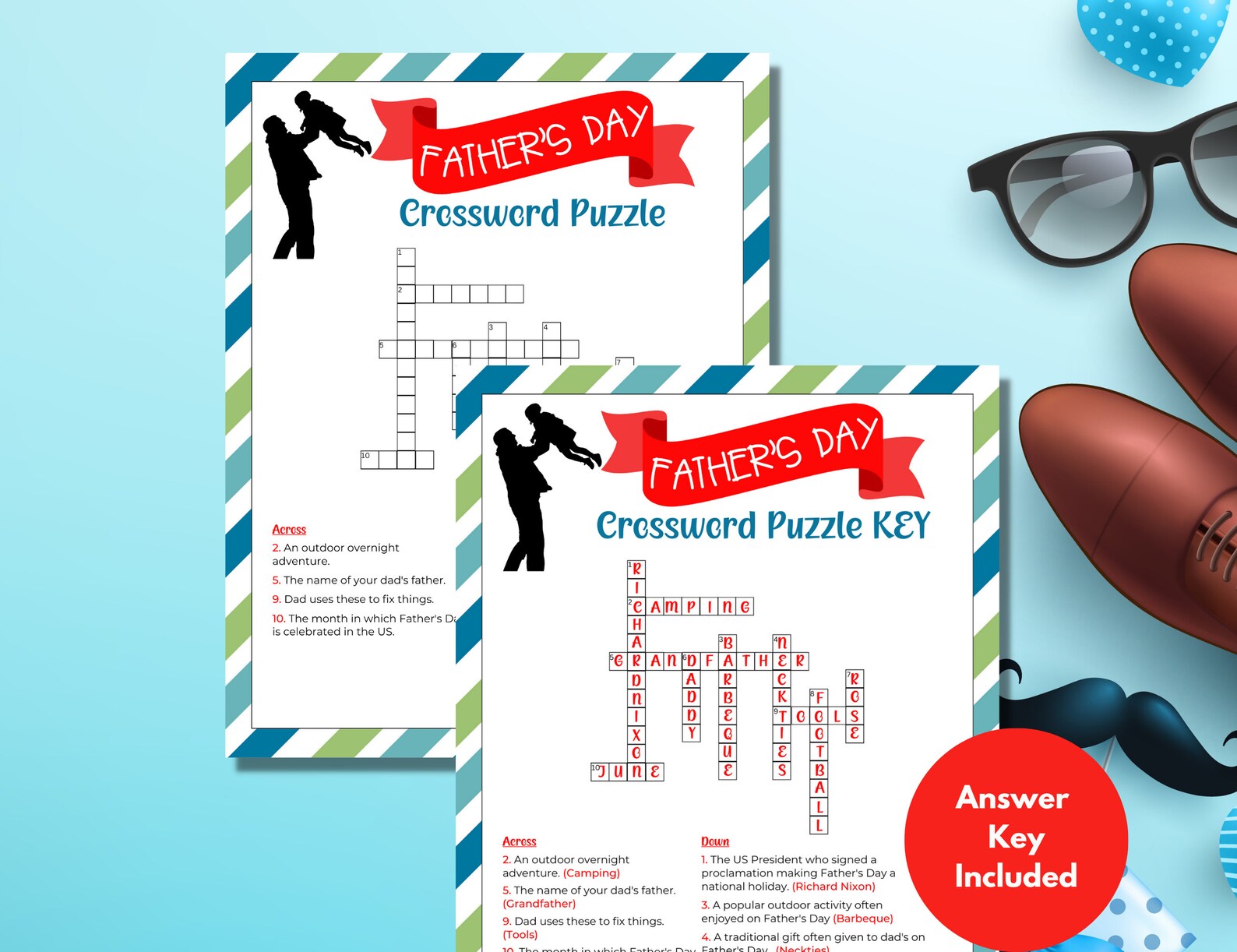 Fathers Day Crossword Puzzle | Fathers Day Word Puzzle | Fathers Day ...
