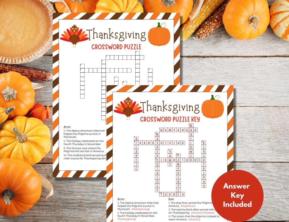 Thanksgiving Crossword Puzzle | Thanksgiving Word Puzzle | Thanksgiving ...