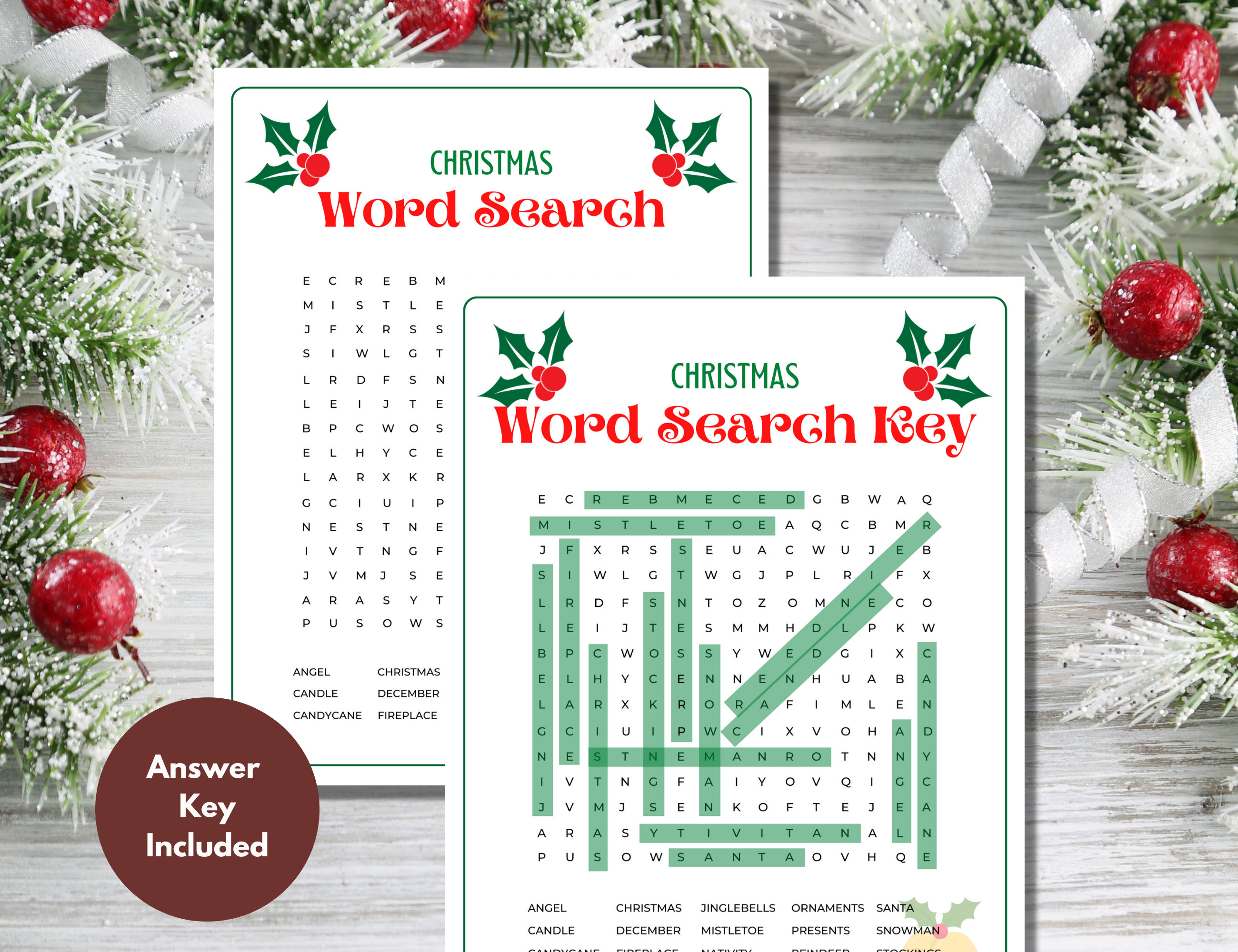 Christmas Games, Christmas Word Search, Word Game, Printable Christmas ...